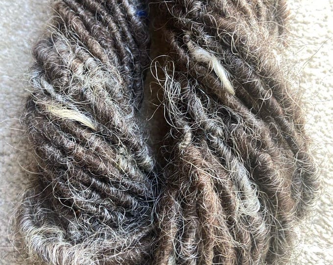 Handspun Art Yarn From Undyed Navajo Churro Wool in Dark Brown With ...