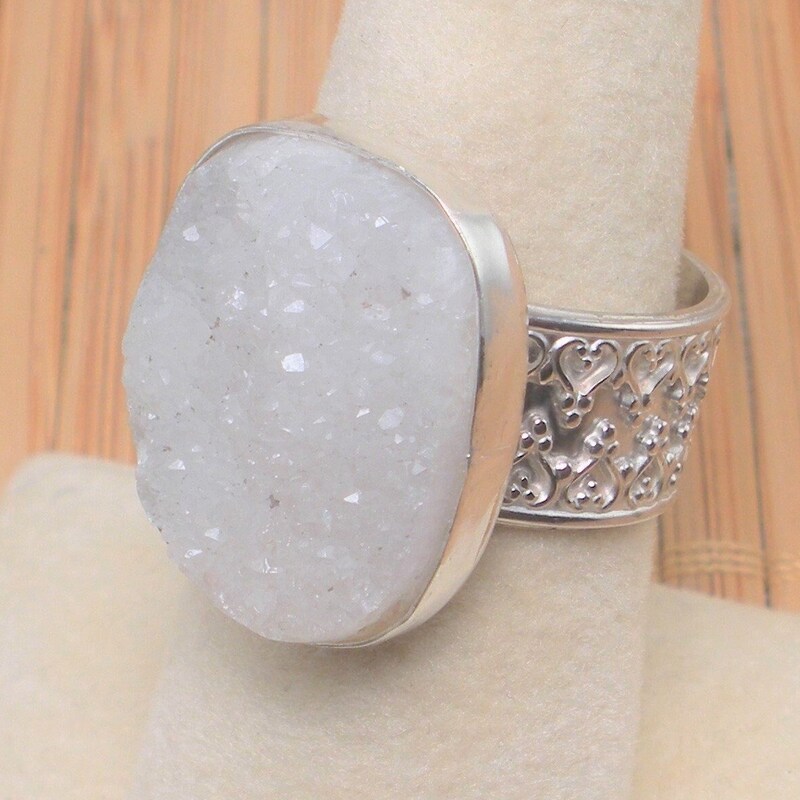 Druzy Quartz Ring - Etsy