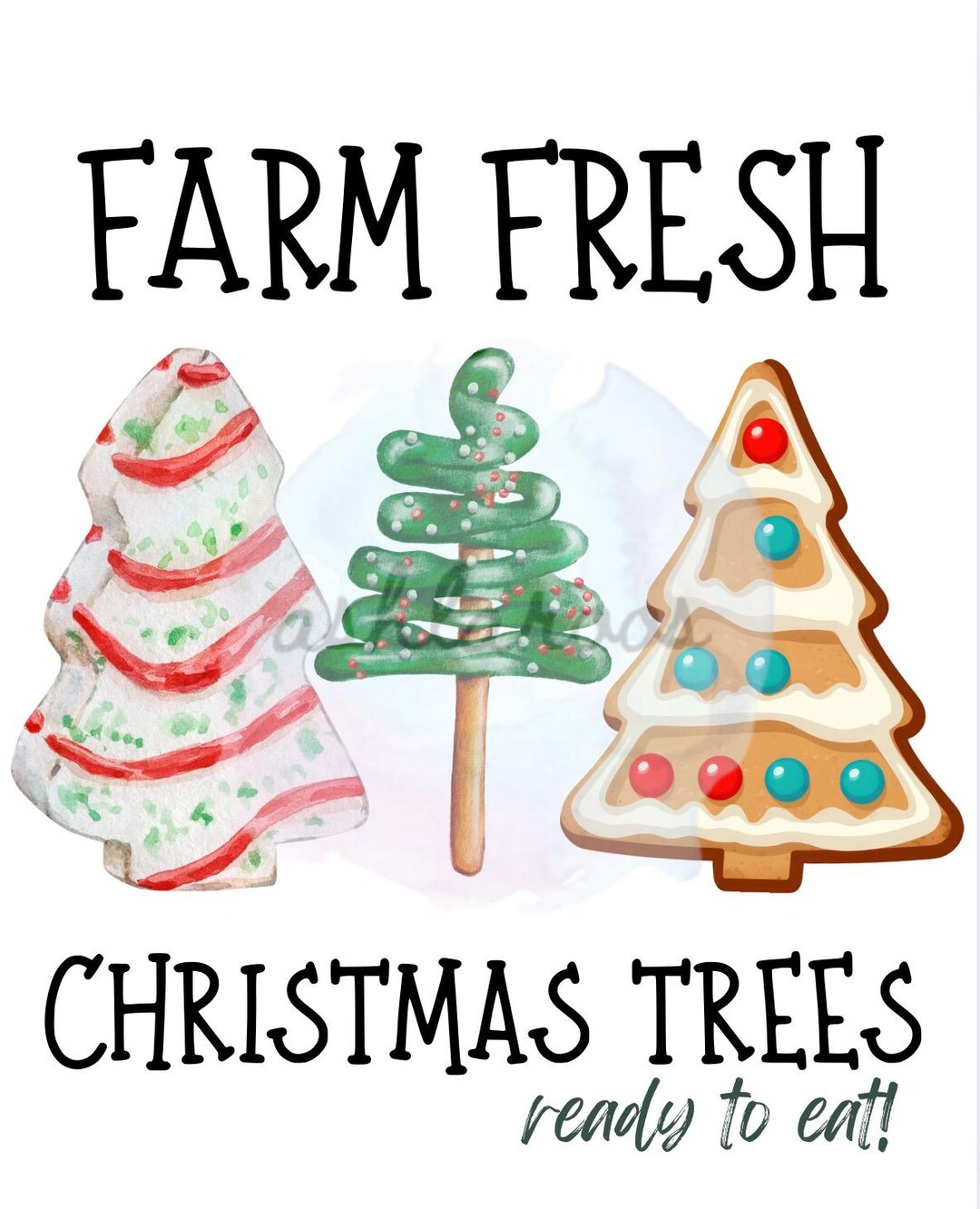 Christmas Tree Cake Farm PNG - Etsy