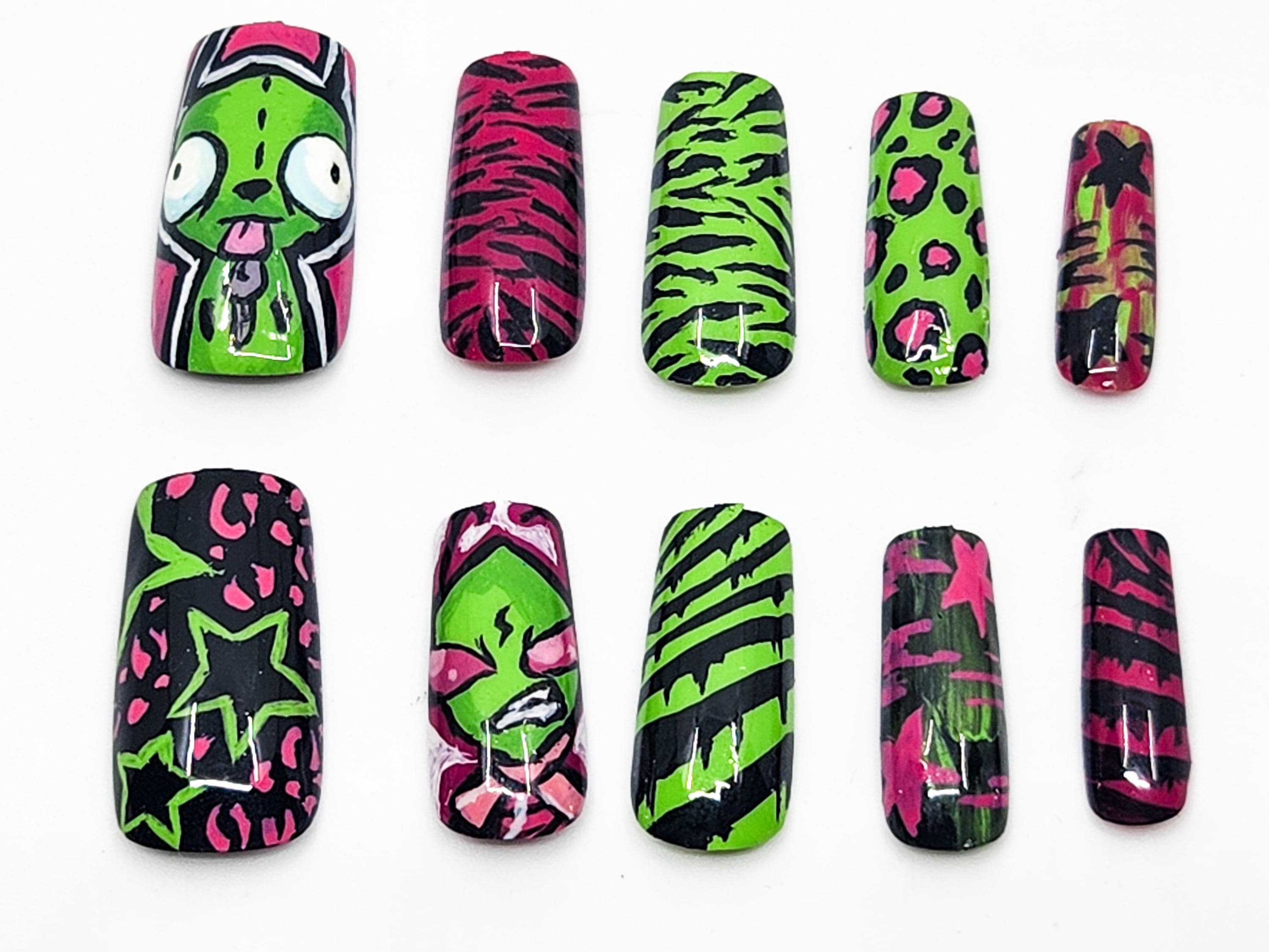 Invader Zim Inspired Press on Nails - Etsy