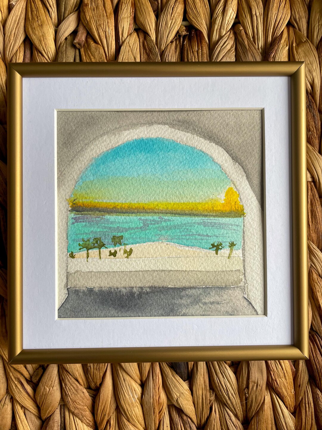 Cancun, Mexico Sunset Through Arch, Original Watercolor Painting - Etsy
