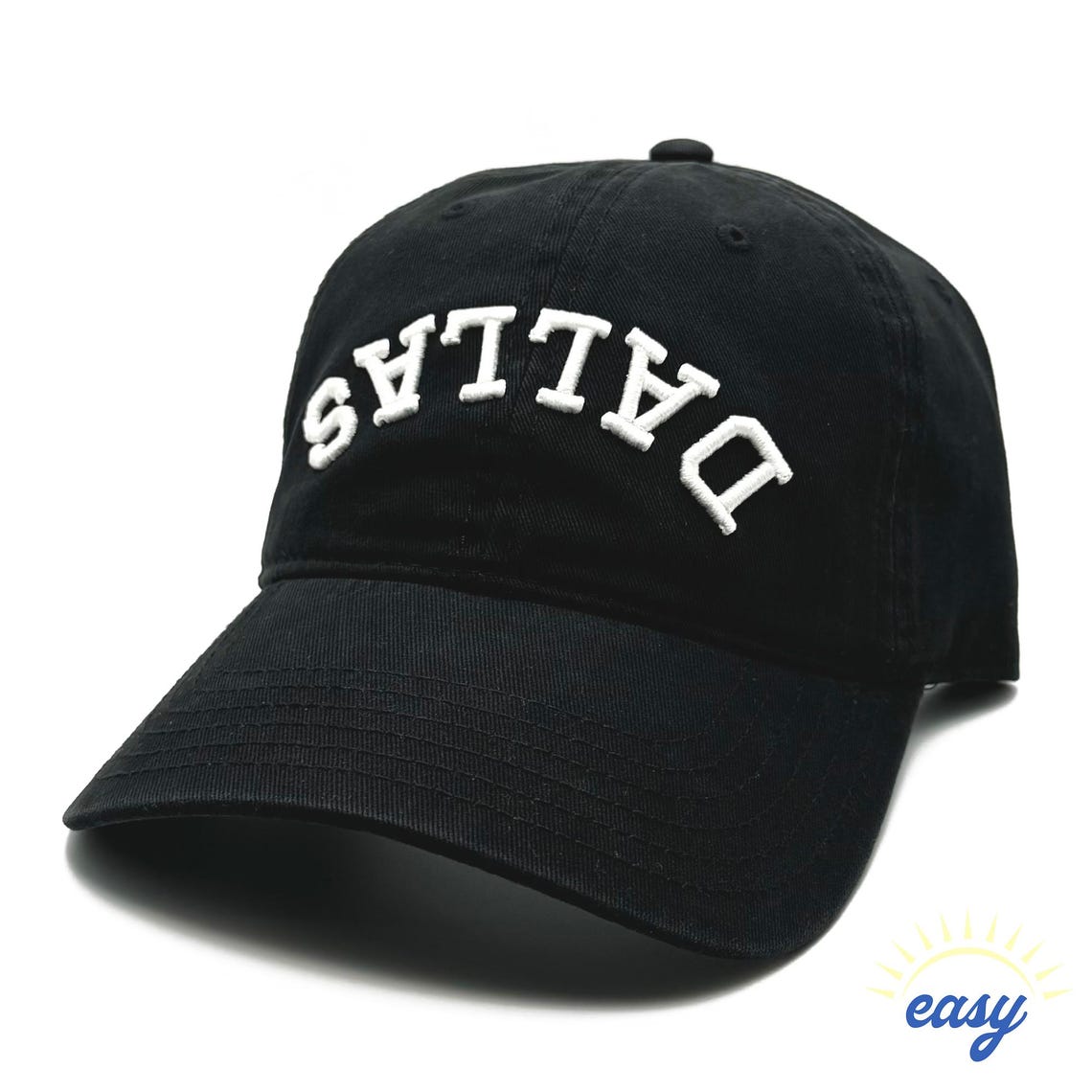 Dallas Upside Down Hat | Customize This Hat With Your Own Text | Black ...