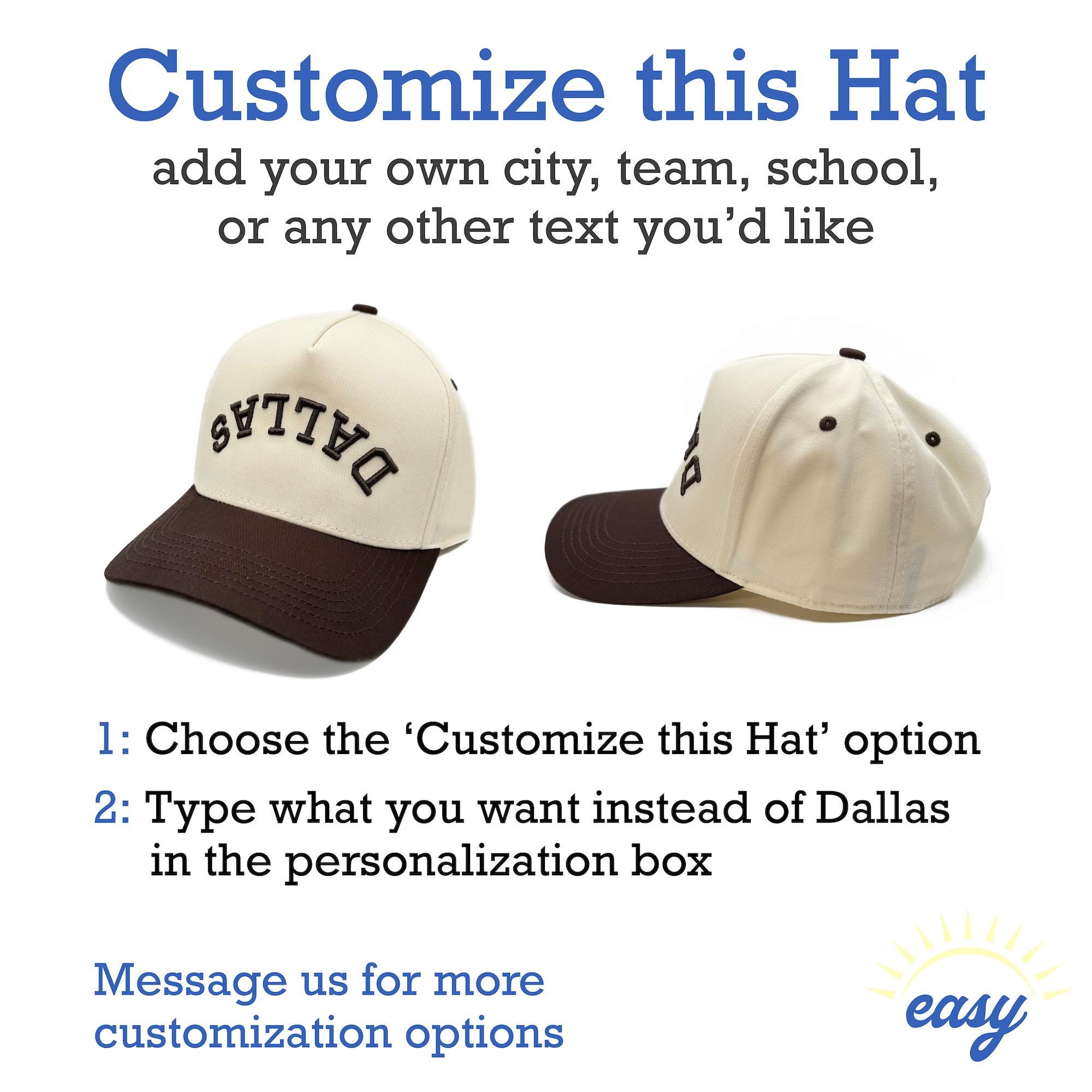 Dallas Upside Down Hat | Customize This Hat With Your Own Text | Off ...