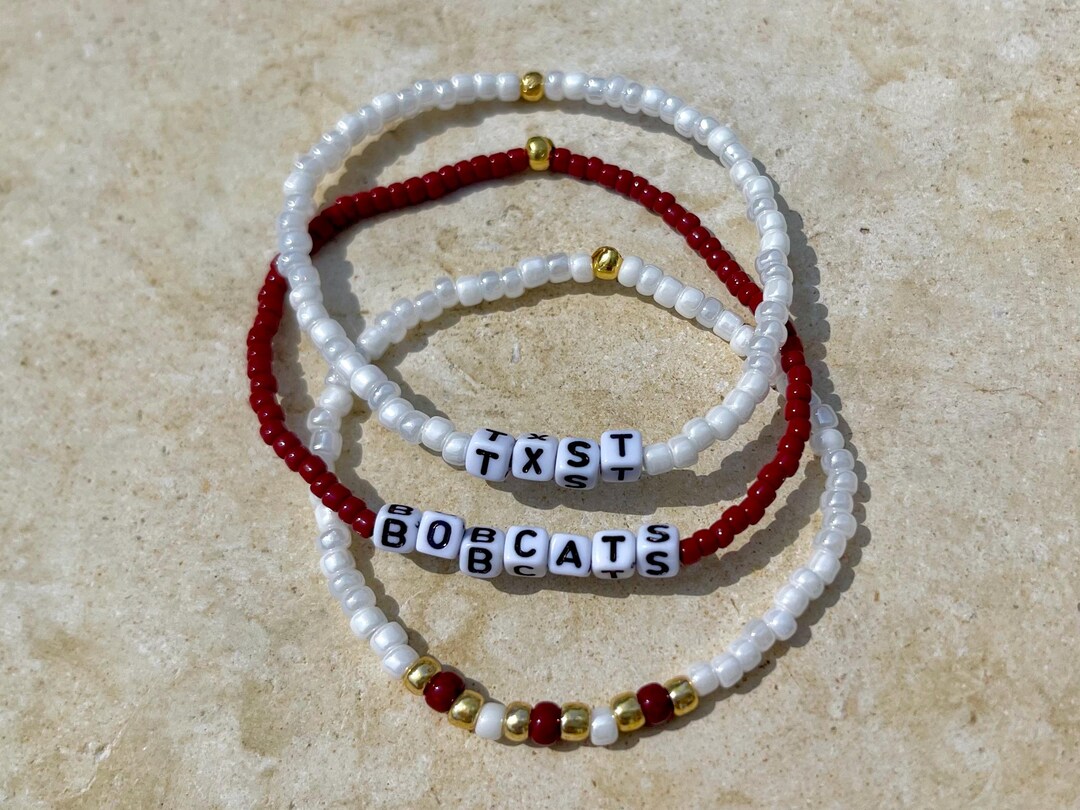 TXST and Bobcats Bracelet Set | Premium Texas State Jewelry | Maroon ...