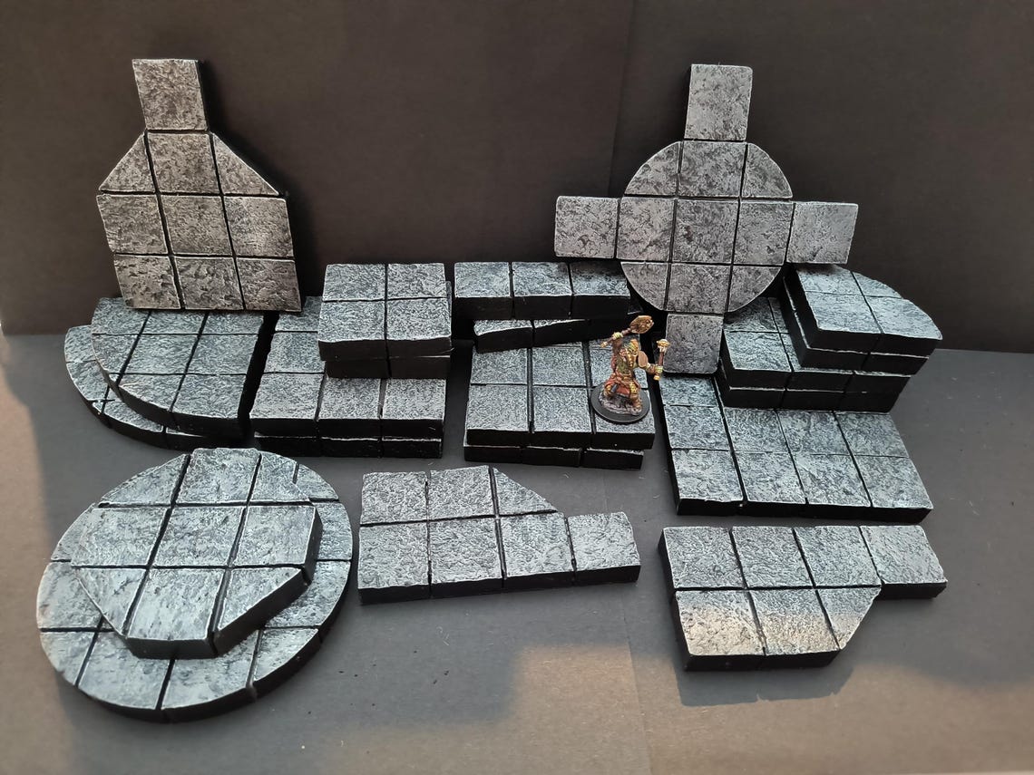 Hand Carved Modular Dungeon Tiles Single Sided Stackable Game Tiles ...