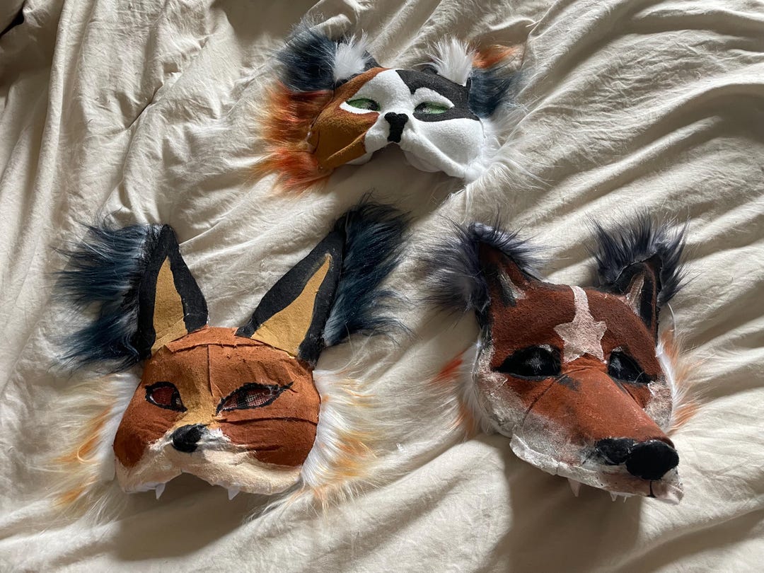 Set of 3 Alterhuman Masks 2 Red Fox, One Calico Cat - Etsy