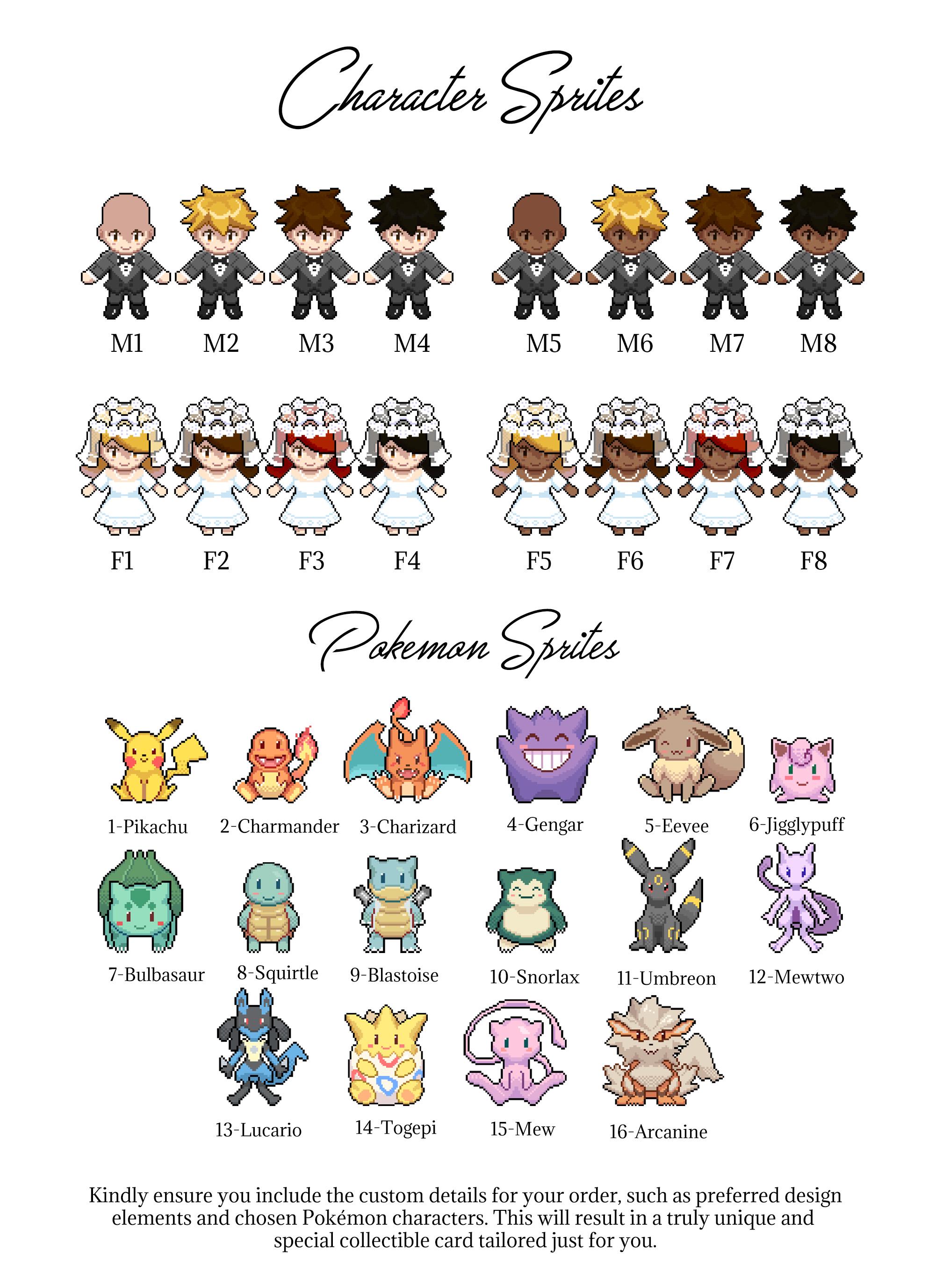 Custom Pokemon Wedding Cards, Hand-painted Pokemon Cards, Personalized ...