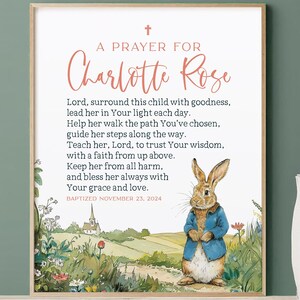 Baptism Gift Girl, Peter Rabbit Christening Gift, Personalized Baptism ...