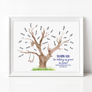 Personalized Kids Fingerprints Gift, Teacher Gift Printable, Thank You ...