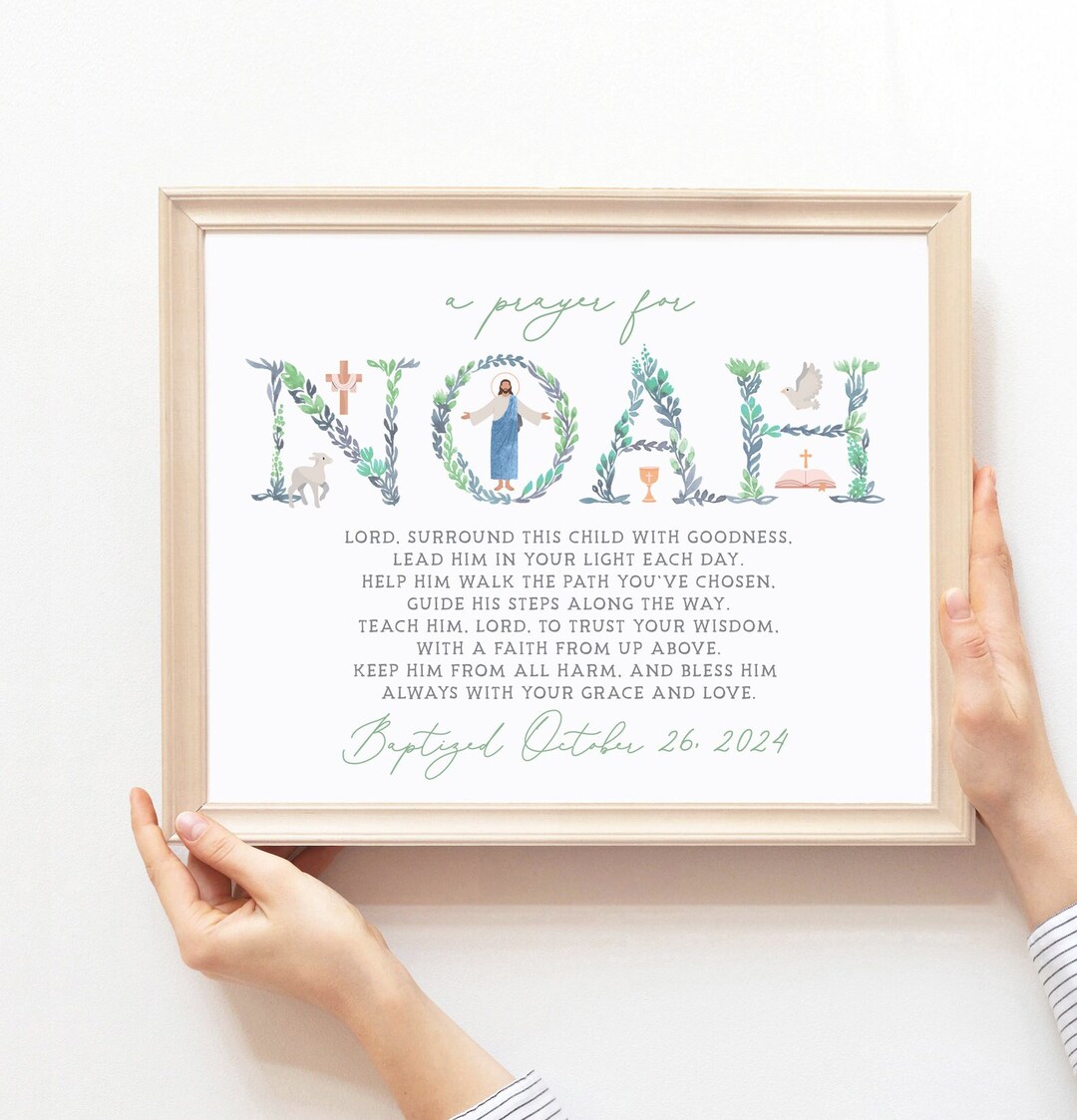 Personalized Baptism Gift, A Prayer for Godchild, Baptism Gift Boy ...