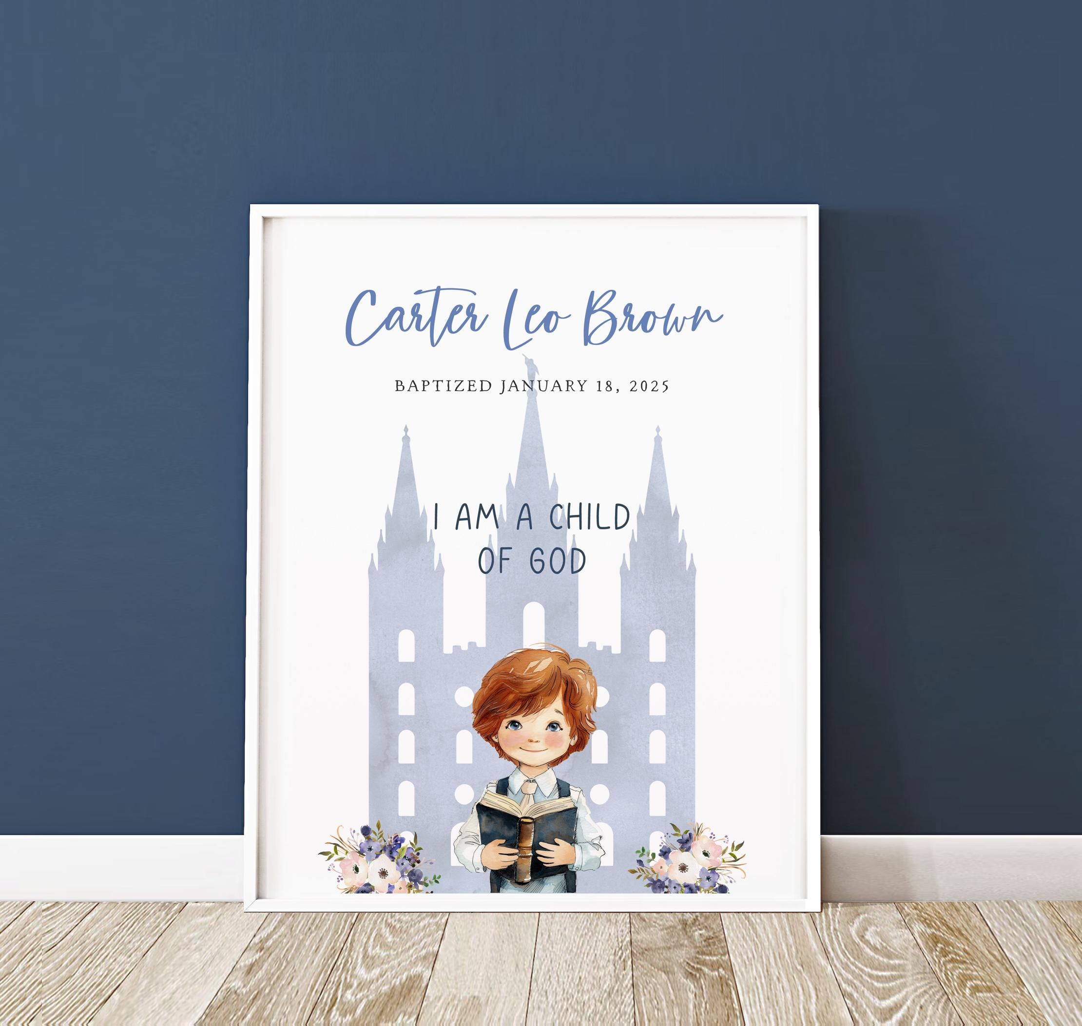 LDS Baptism Gift Printable, I Am A Child of God, Personalized Baptism ...