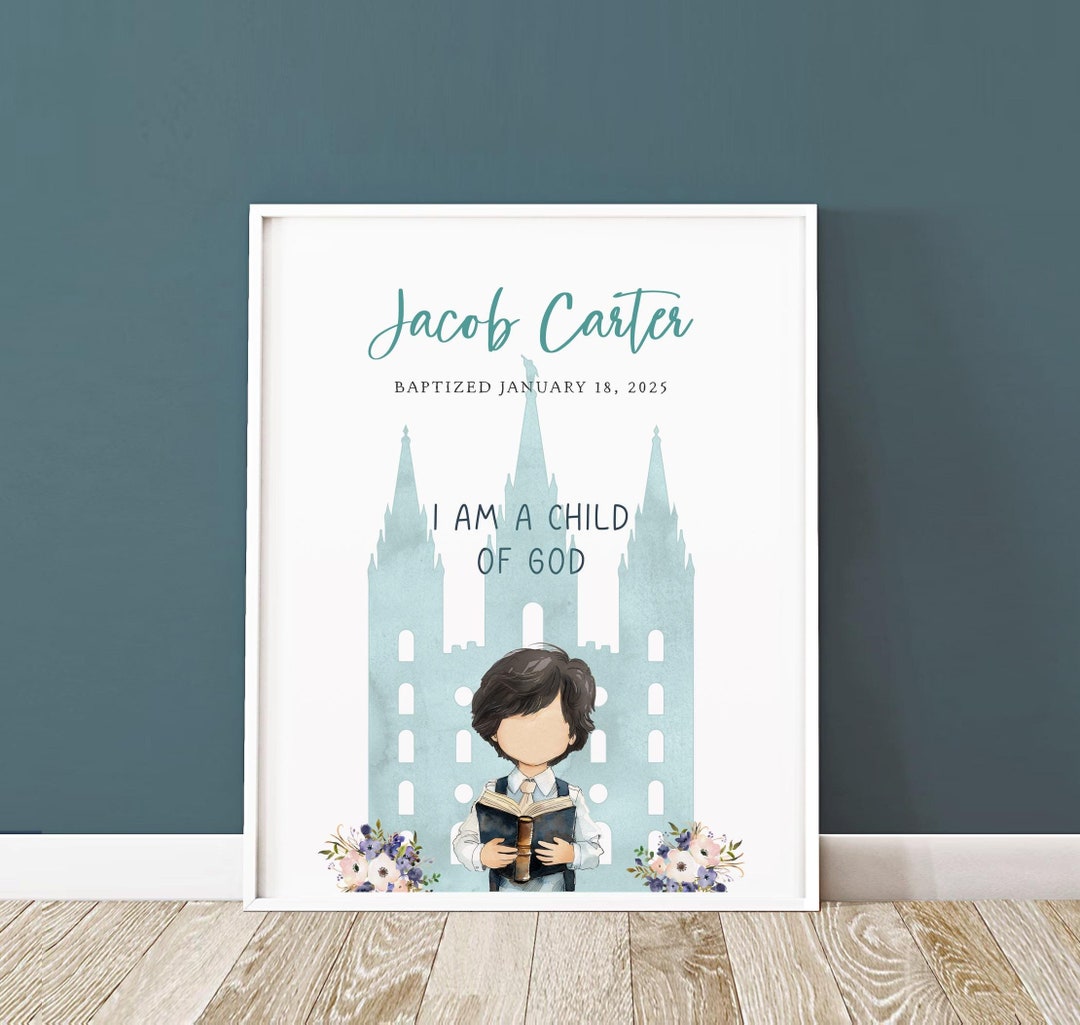 LDS Baptism Gift Printable, I Am A Child of God, Personalized Baptism ...