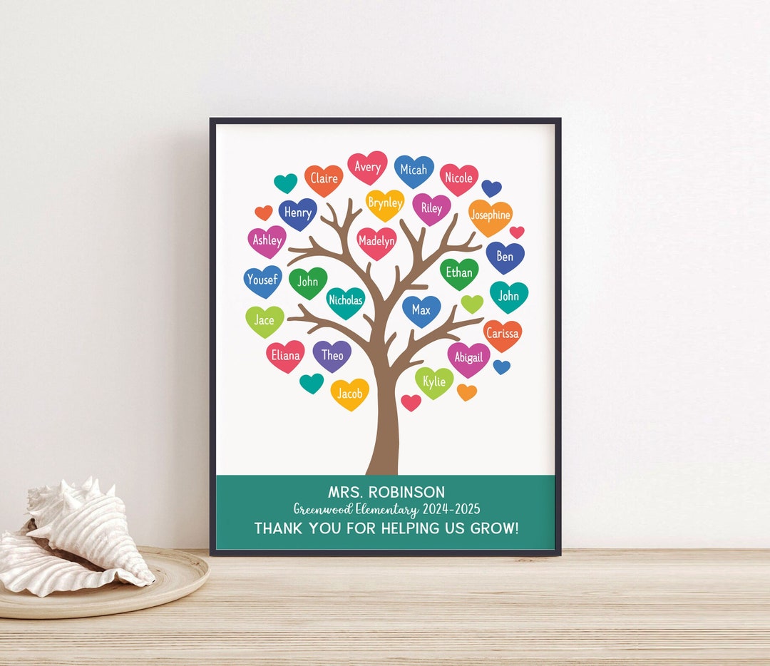 Printable Gift, Personalized Teacher Gift, Thank You for Helping Us ...