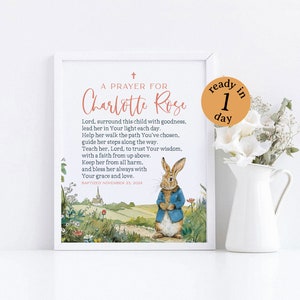 Baptism Gift Girl, Peter Rabbit Christening Gift, Personalized Baptism ...