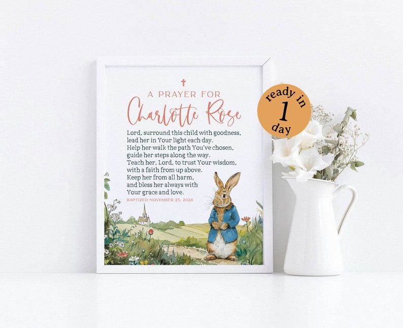 Baptism Gift Girl, Peter Rabbit Christening Gift, Personalized Baptism ...