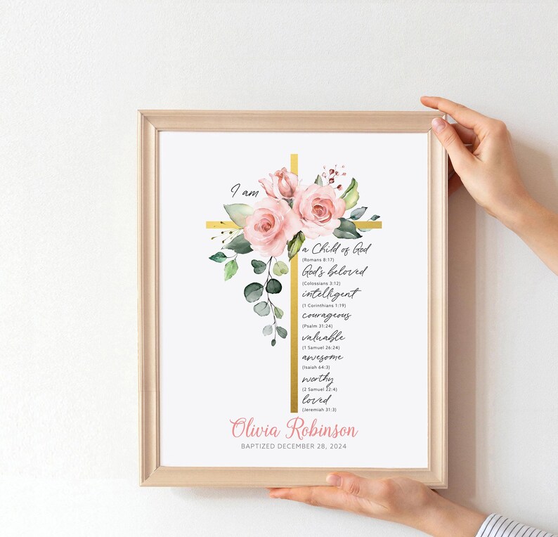 Baptism Gift Girl, Personalized Printable, Godchild Baptism Sign, Baby ...