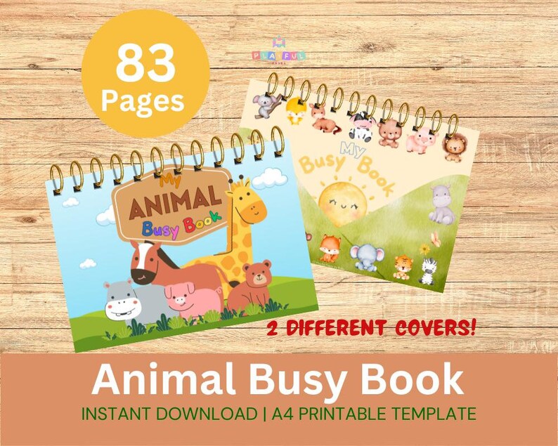 Animal Themed Busy Book Printable Printable Educational Activity Binder ...