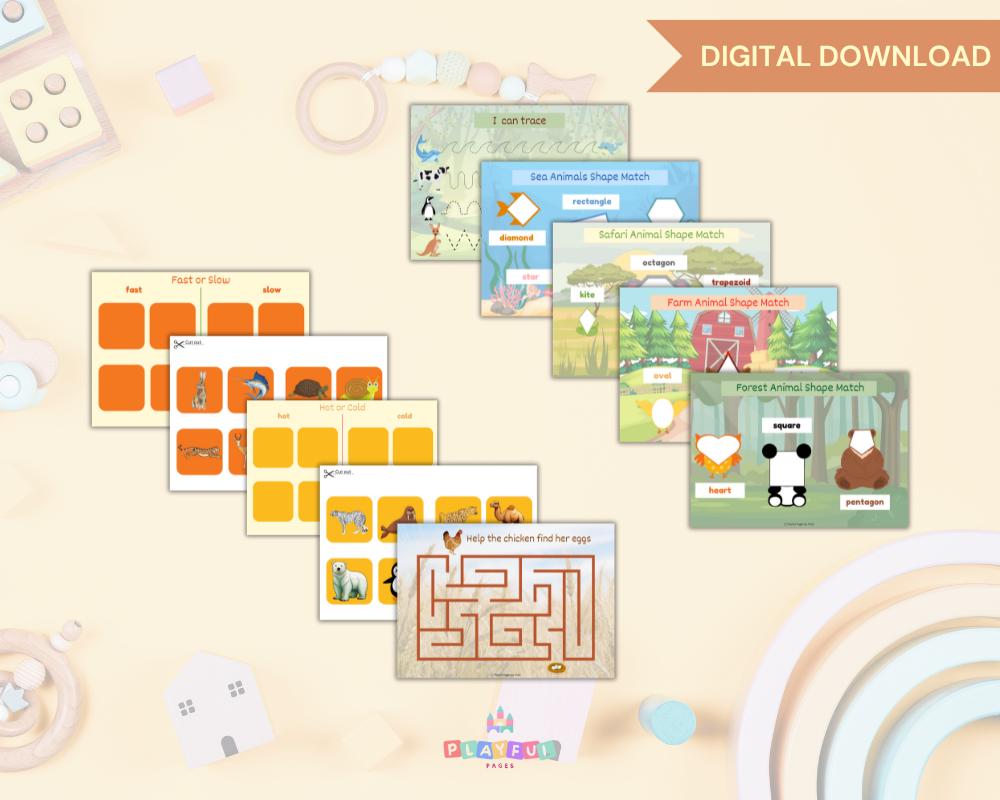 Animal Themed Busy Book Printable | Printable Educational Activity ...