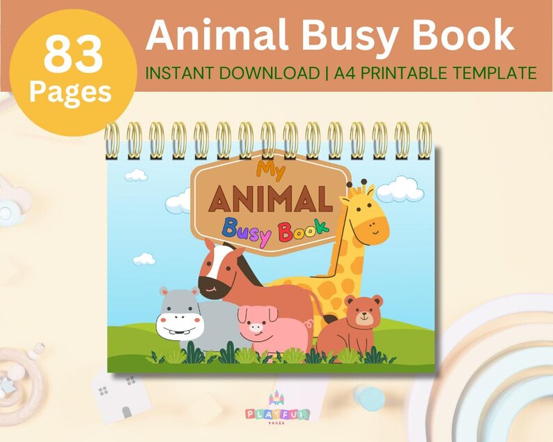 Animal Themed Busy Book Printable Printable Educational Activity Binder ...