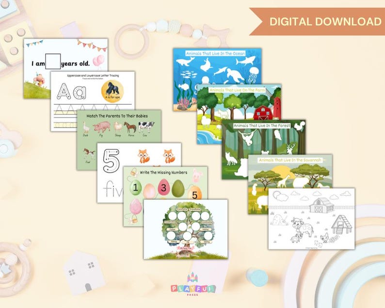 Animal Themed Busy Book Printable Printable Educational Activity Binder ...