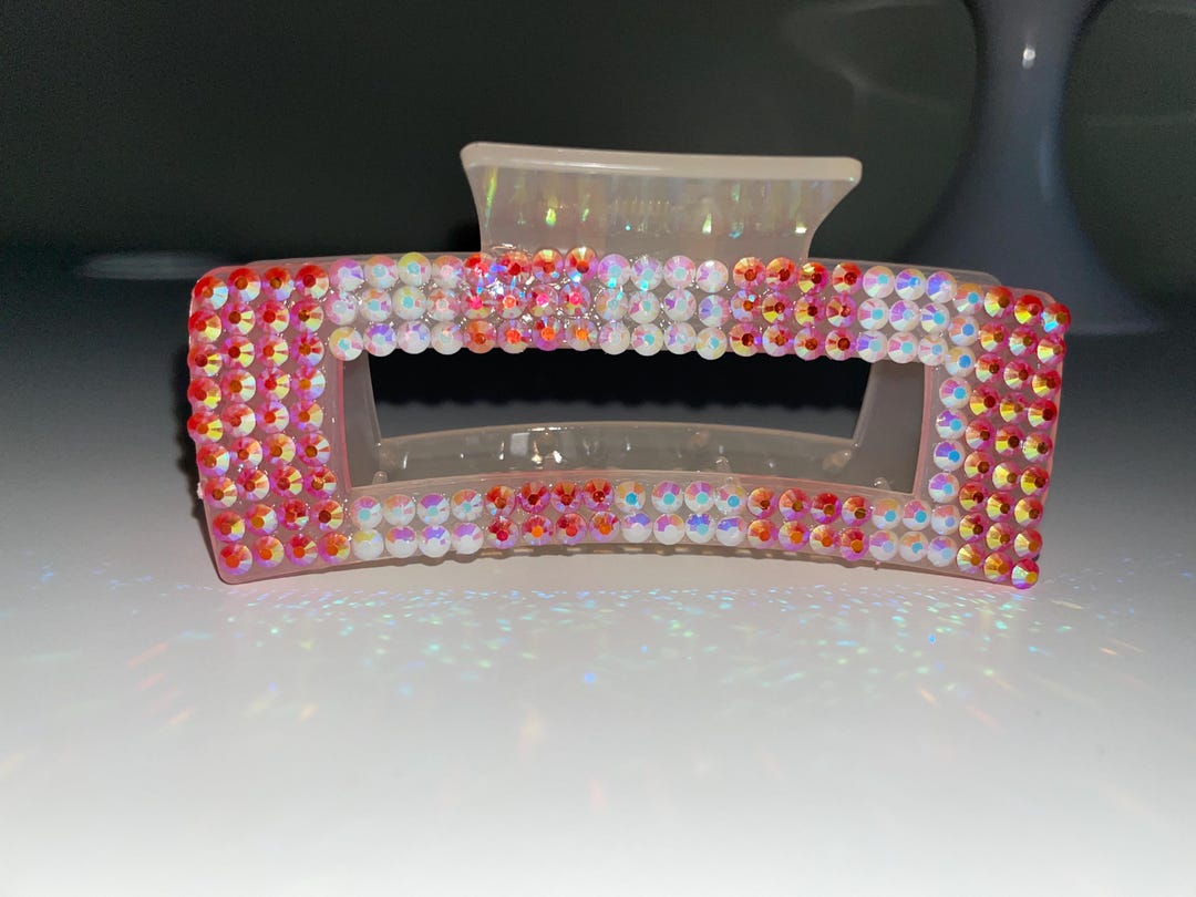 Candy Cane Christmas Rhinestone Claw Clip | Handmade Hair Accessory - Etsy