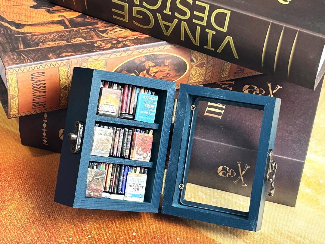 Vintage Pocket Anxiolytic Sleek Bookcase-anxiety Bookshelf Selected ...