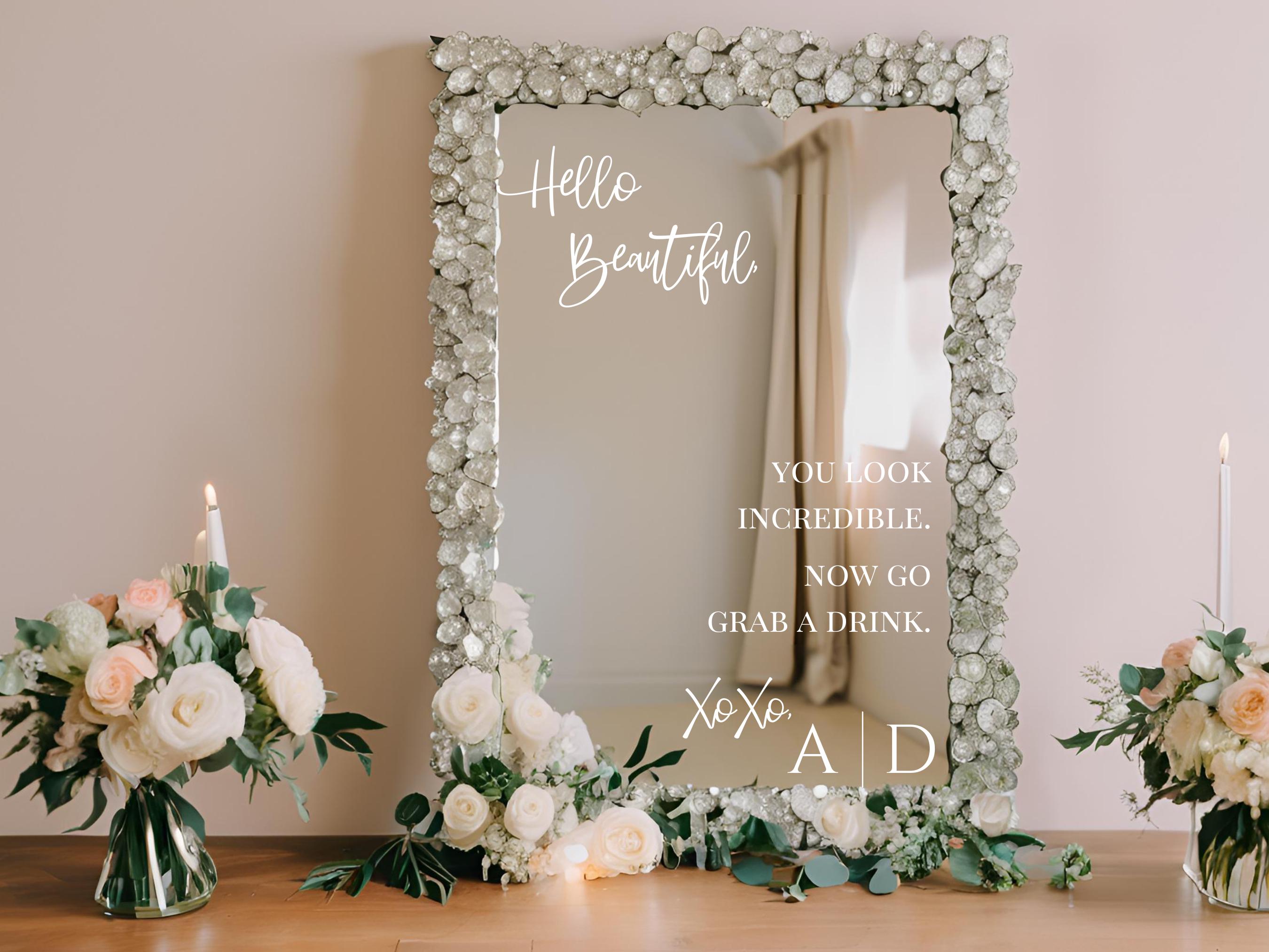 Mirror Decal Custom Custom Mirror Decals Wedding Mirror Decal Hello ...