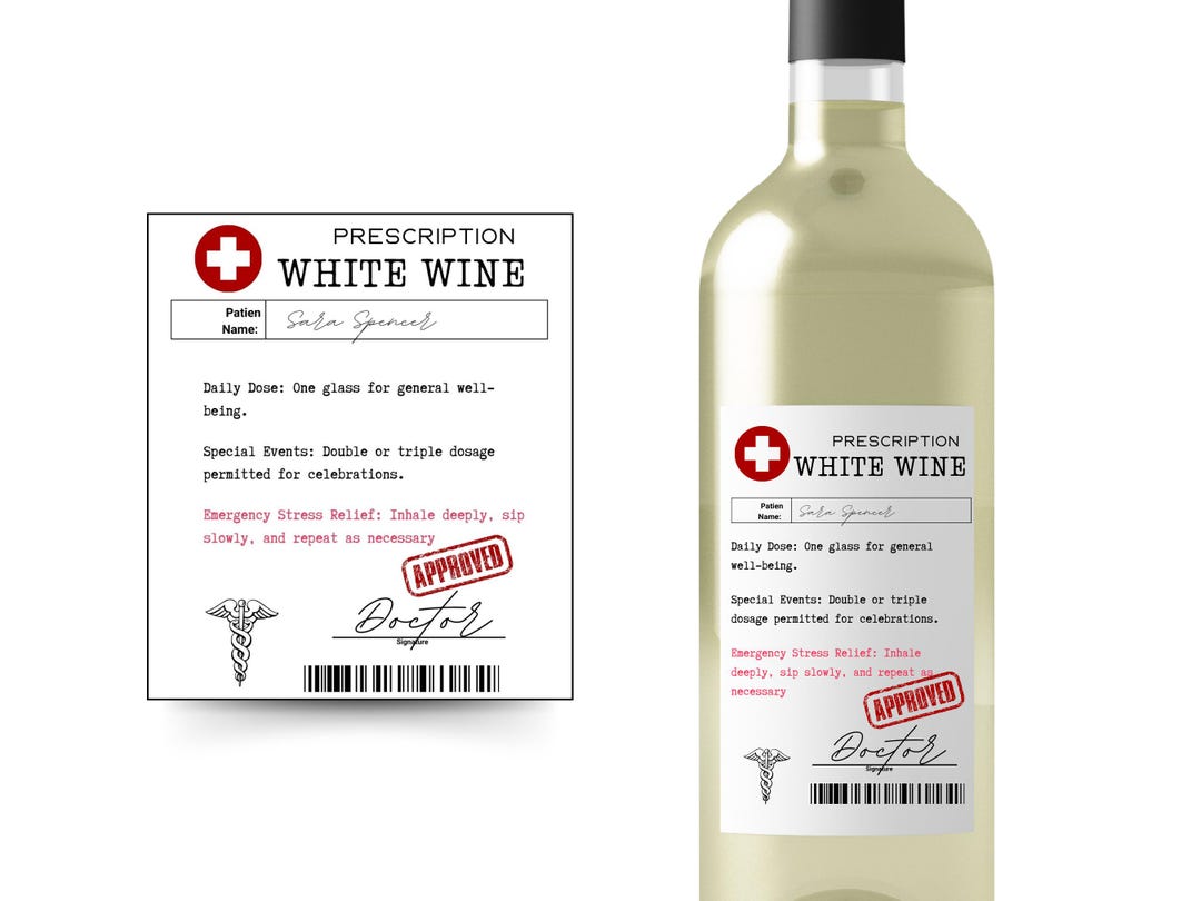 Fake Prescription | Custom Wine Bottle Labels | Champagne Label | Fake ...