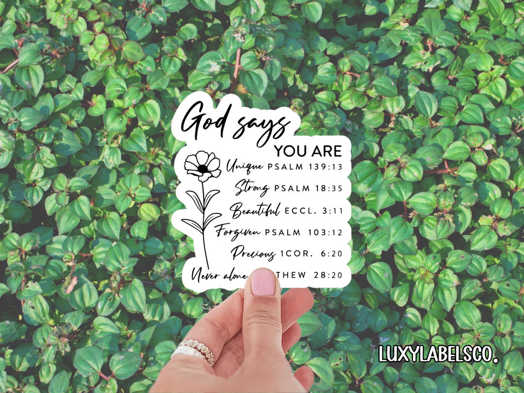 God Says I Am Bible Verse Sticker | Bible Verse Stickers | Faith ...