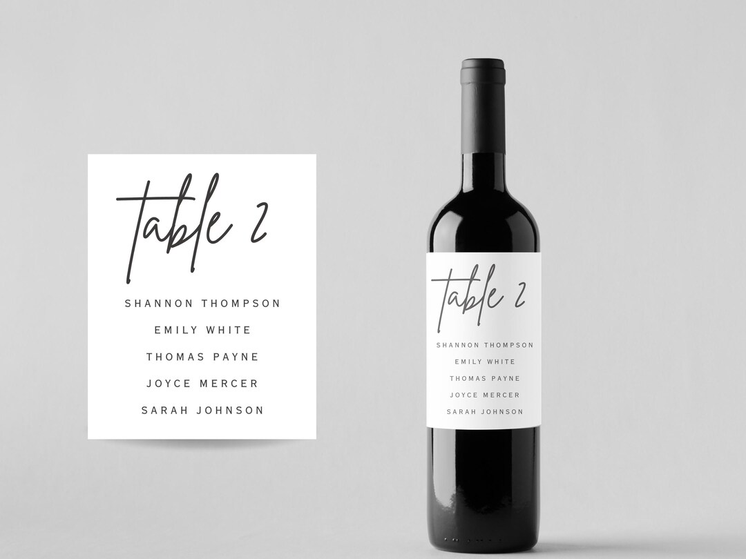 Custom Wine Labels, Wedding Reception Table Numbers, Rustic Wedding ...