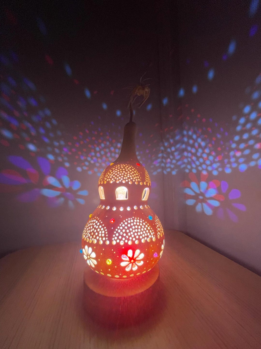 Large Gourd Lamp Handcrafted - Etsy