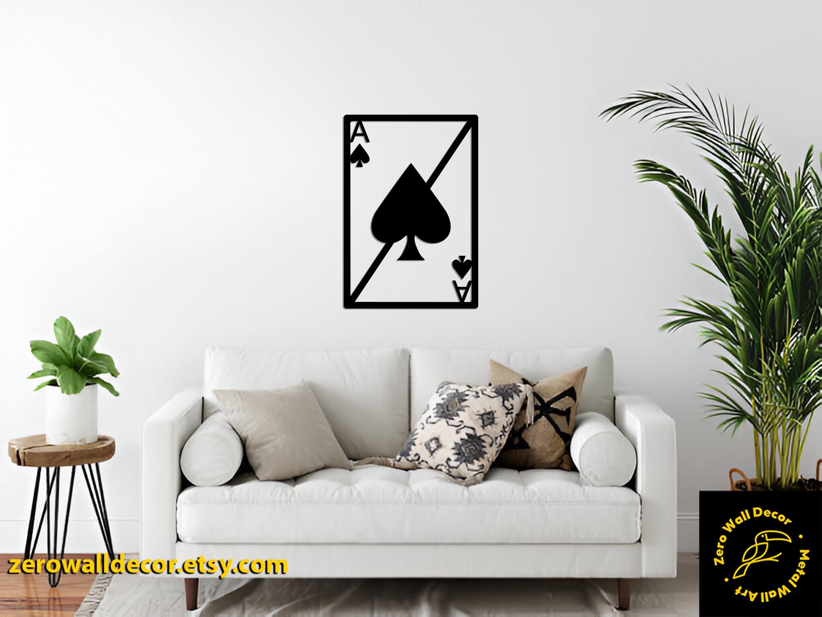 Ace of Spades Wall Art, Metal Wall Decor, Home Office Living Room ...