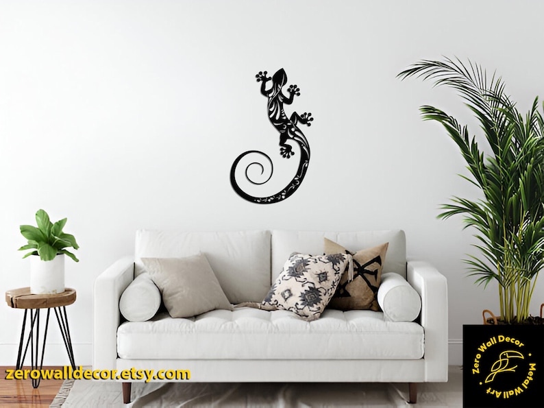 Lizard Wall Art, Gecko Lizard Metal Wall Art, Metal Wall Decor, Home ...