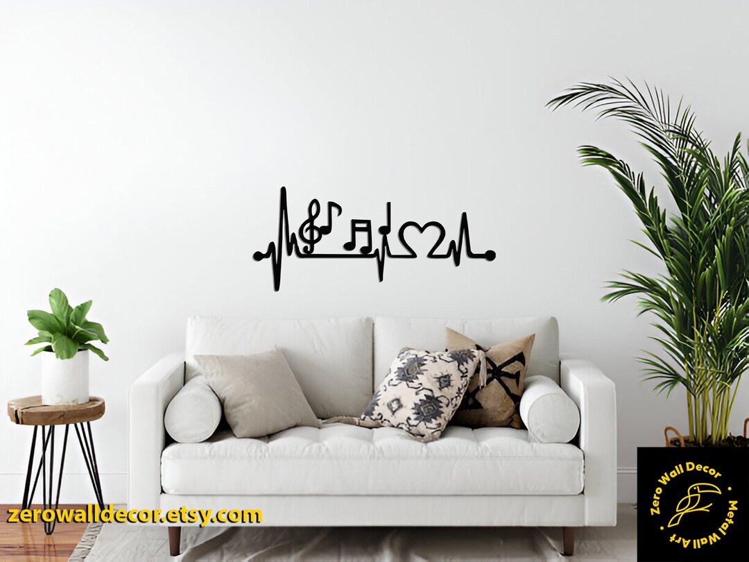 Unique EKG Music Metal Wall Art Perfect Gift for Music Lovers, Metal ...