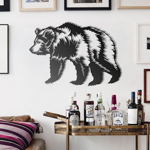 Bear Wall Decor, Bear Wall Art, Metal Wall Art, Home Decor, Home Wall ...