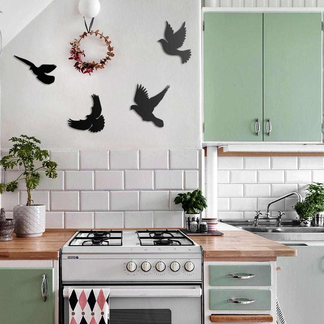 Flying Birds Wall Art, Birds Wall Decor, Metal Wall Decor, Home Porch ...