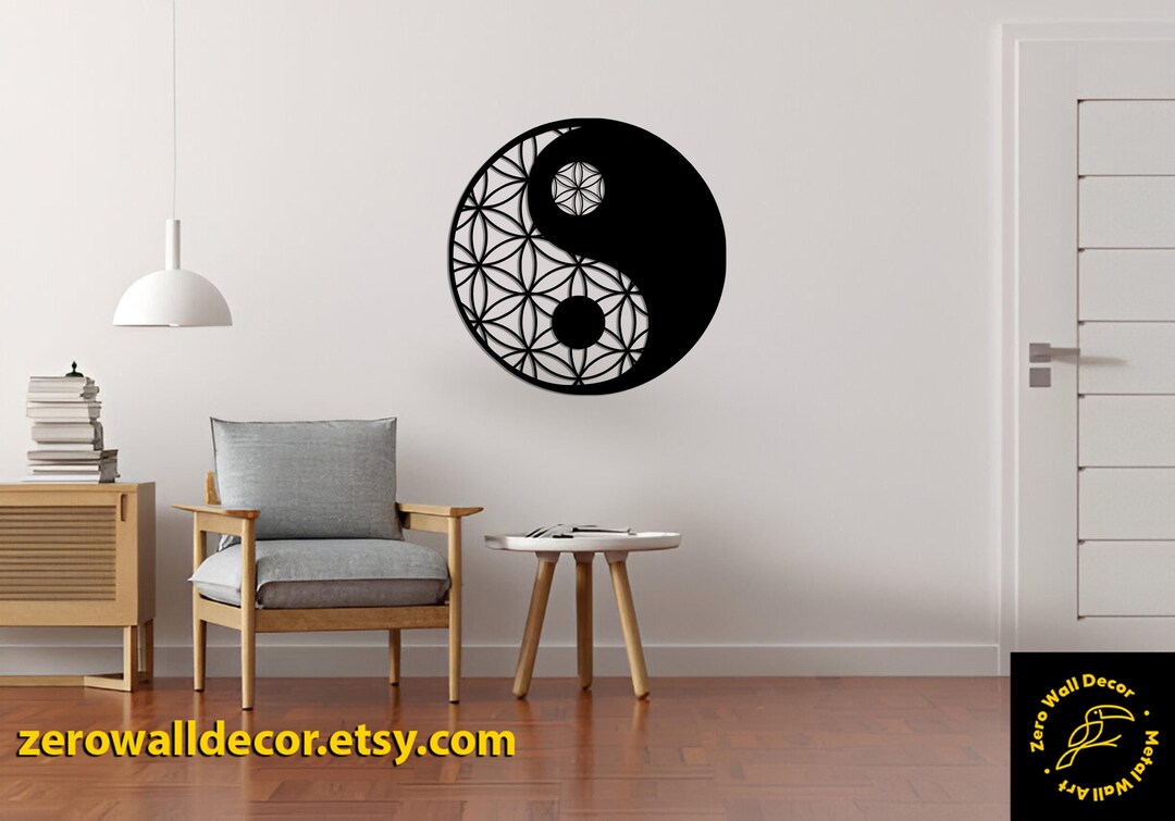 Yin Yang Decor, Metal Wall Art, Gift for Yoga Lovers, Wall Sign, Home ...
