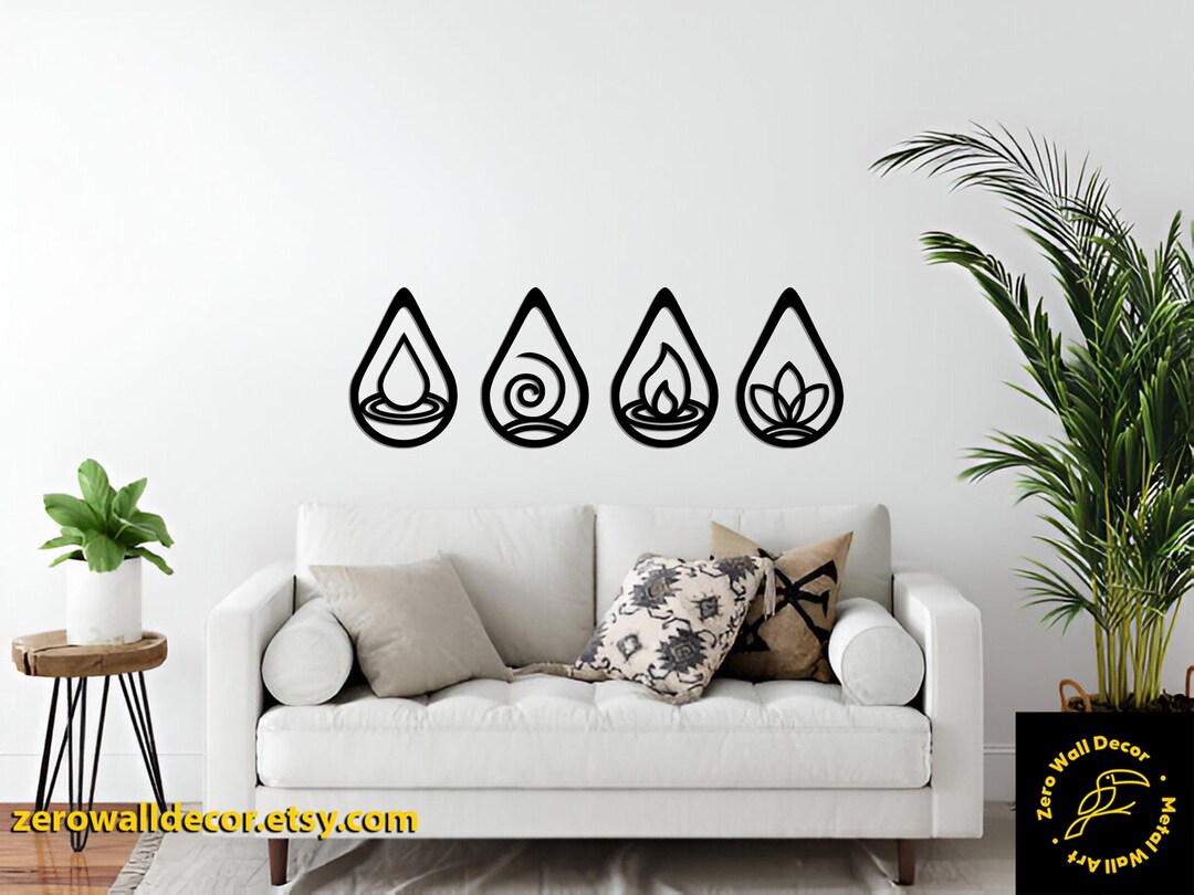 Four Elements Wall Art, Nature-inspired Decor, Metal Wall Decor, Home ...
