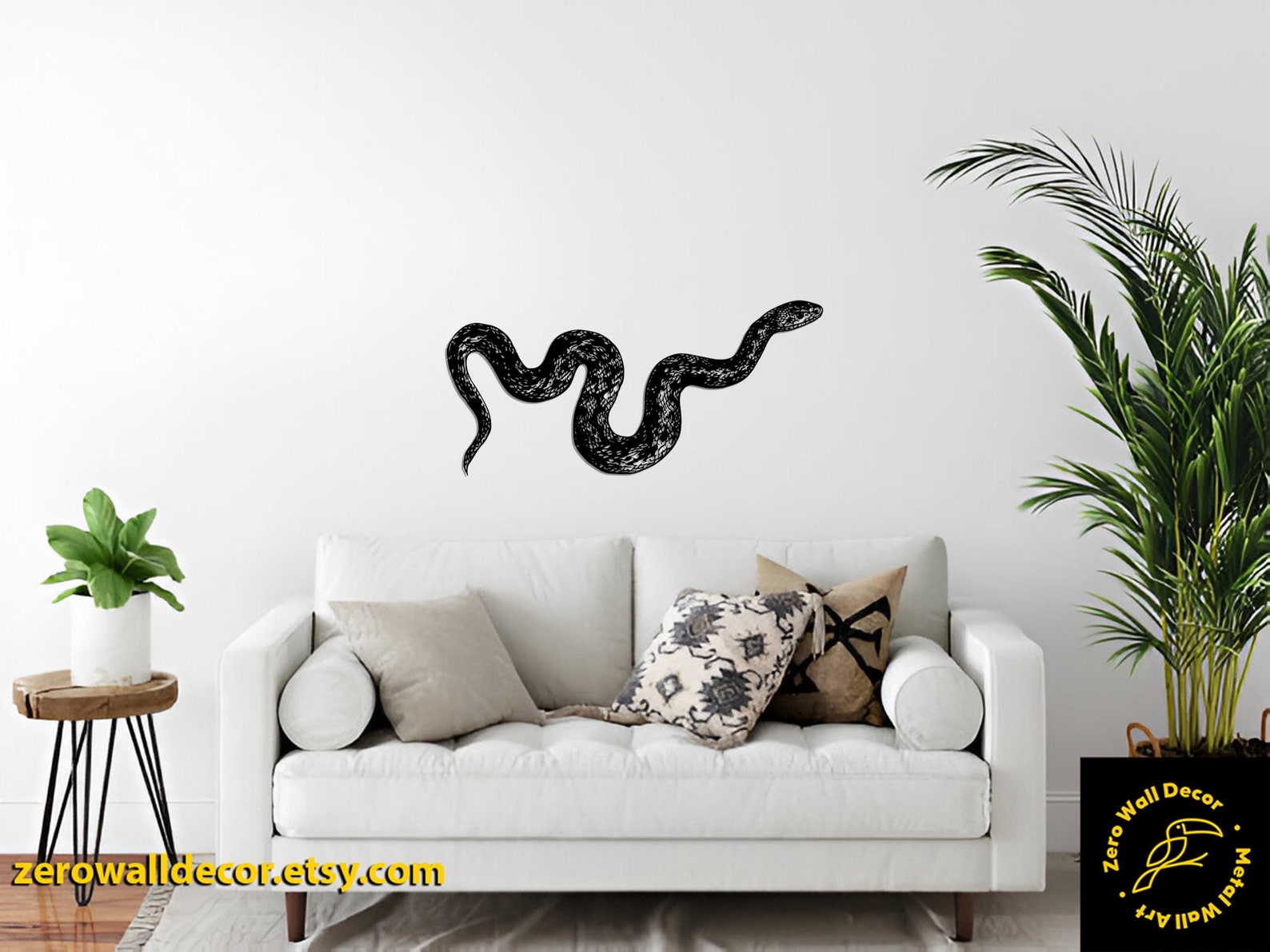 Snake Decor, Snake Wall Art, Metal Wall Art, Home Office Decor, Home ...