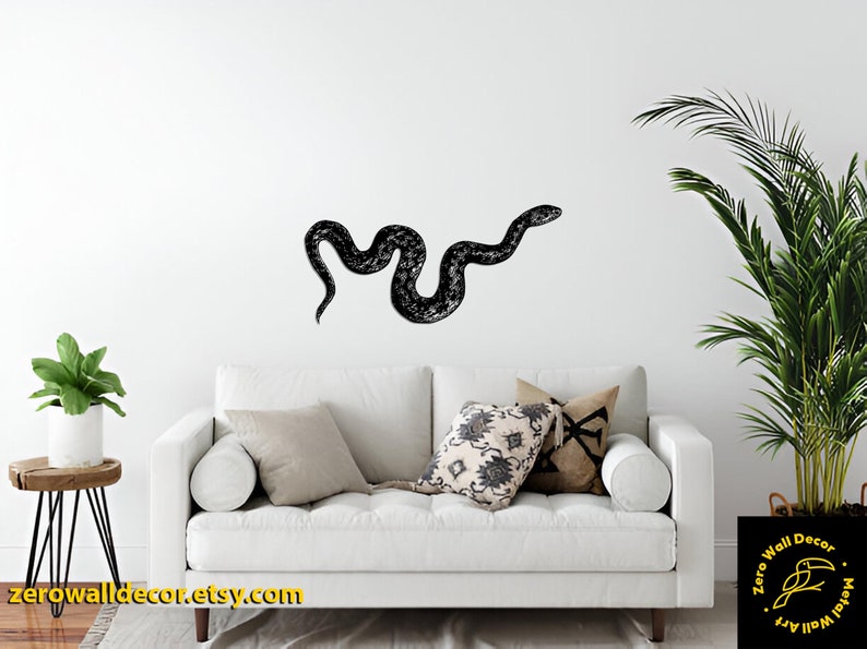 Snake Decor, Snake Wall Art, Metal Wall Art, Home Office Decor, Home ...