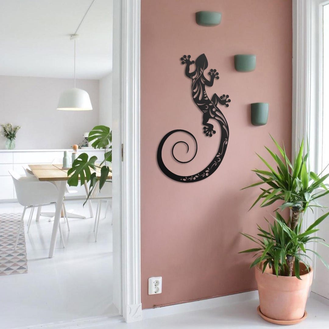 Lizard Wall Art, Gecko Lizard Metal Wall Art, Metal Wall Decor, Home ...