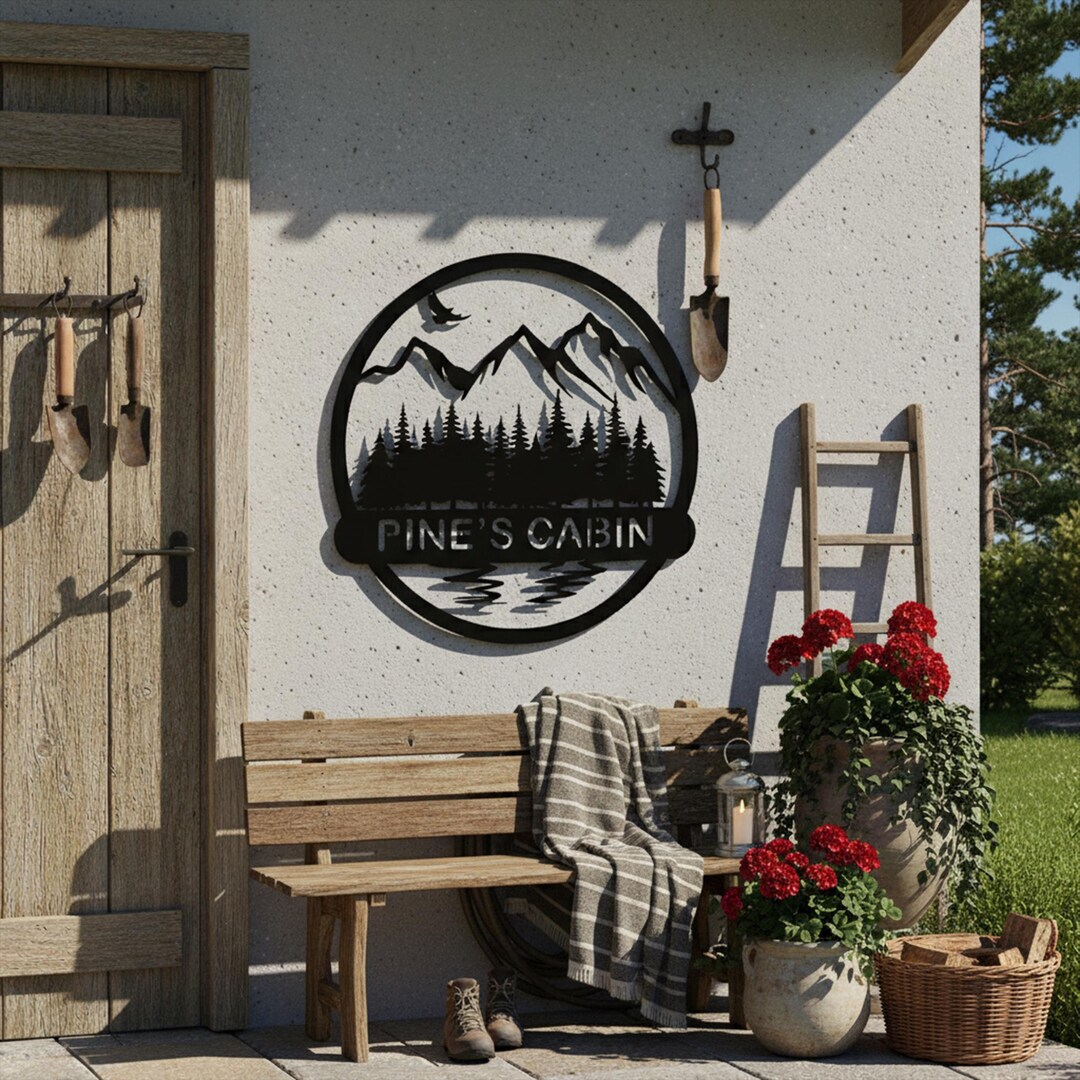 Mountain Metal Wall Art: Rustic Forest Landscape Decor - Etsy