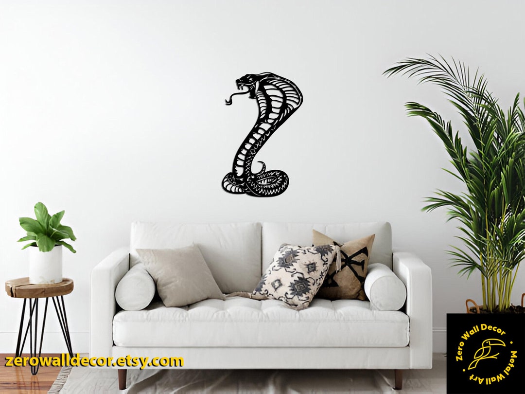 Charming Cobra Snake Metal Wall Art - Perfect for Home Decor, Home Wall ...