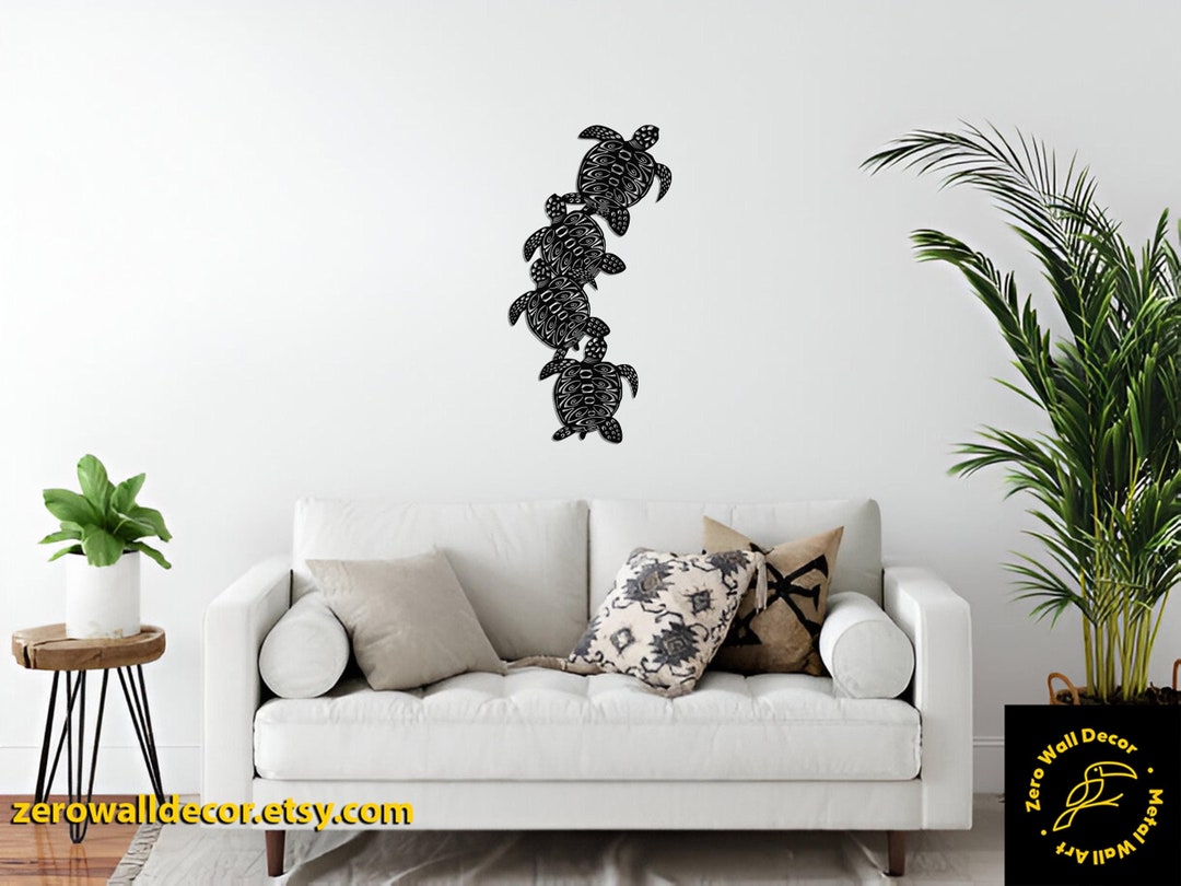 Turtles Wall Art, Turtles Family Metal Wall Art, Home Wall Decor, Home ...