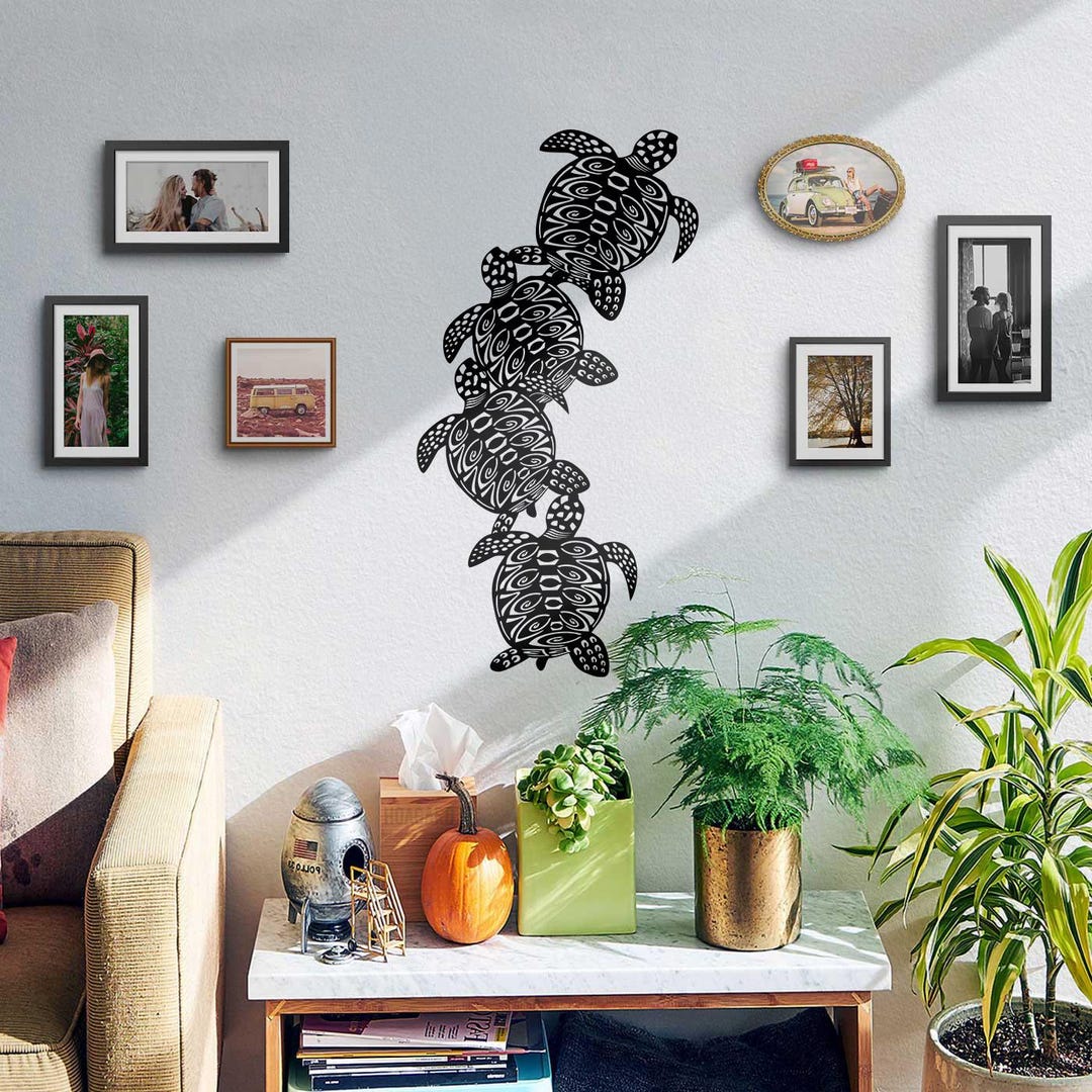 Turtles Wall Art, Turtles Metal Wall Art, Home Office Living Room ...