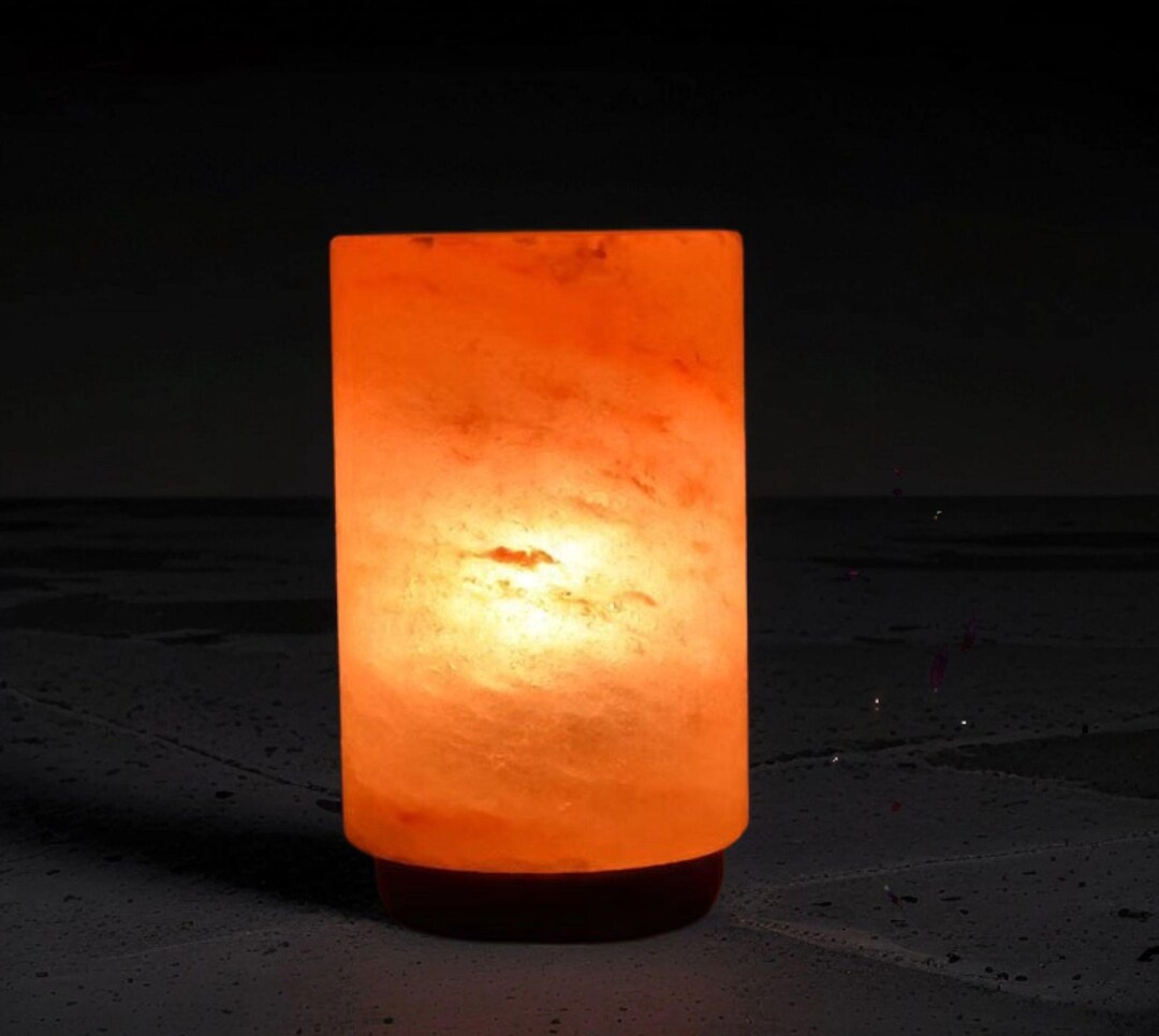 Himalayan Salt Lamp Cylinder Shape Natural Crystal Rock Salt Lamp for ...