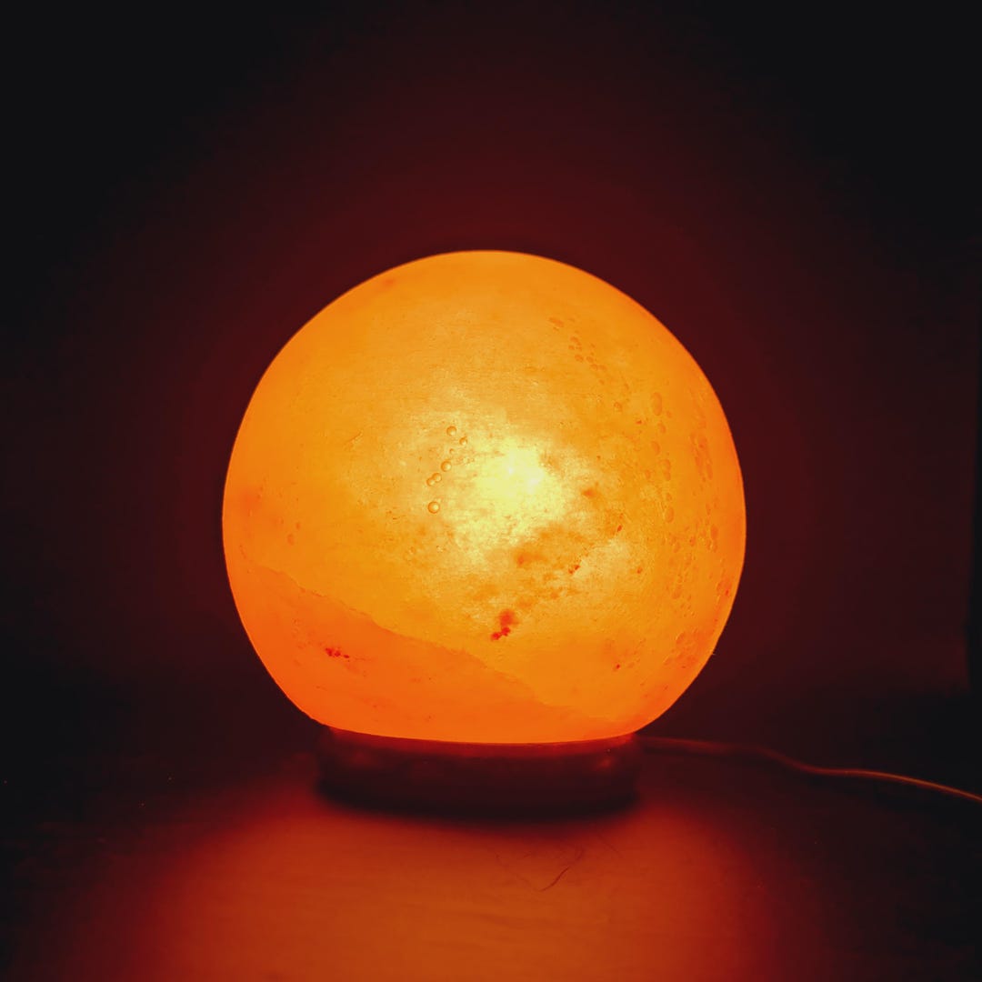 Himalayan Salt Lamp Sphere, Moon Lamp, Gift for Space Lovers, Home ...