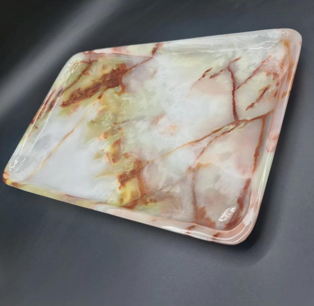 Elegant Onyx Tray, Luxury Marble Decor, Jewelry Holder, Candle Tray, or ...