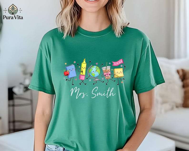 Personalized Teacher Shirt, Back to School Supplies Tee, Custom Hello ...