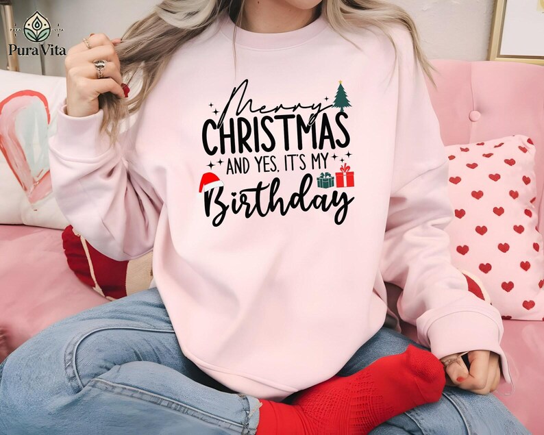 Merry Christmas and Yes It's My Birthday Sweatshirt, Xmas Santa Hoodie ...